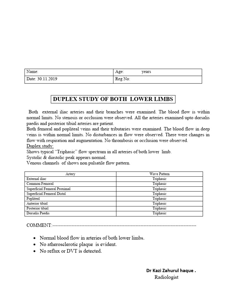 Duplex Study and HRCT Lung Analysis | PDF | Lung | Pneumonia