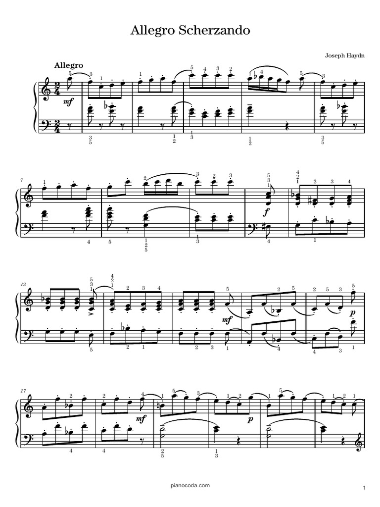 Haydn's Allegro Scherzando Explained | PDF