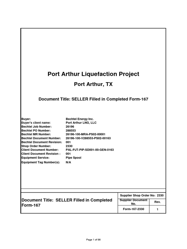 167 - 26196-100-V288553-PS02-00163 (001) - Completed Form | PDF | Steel ...