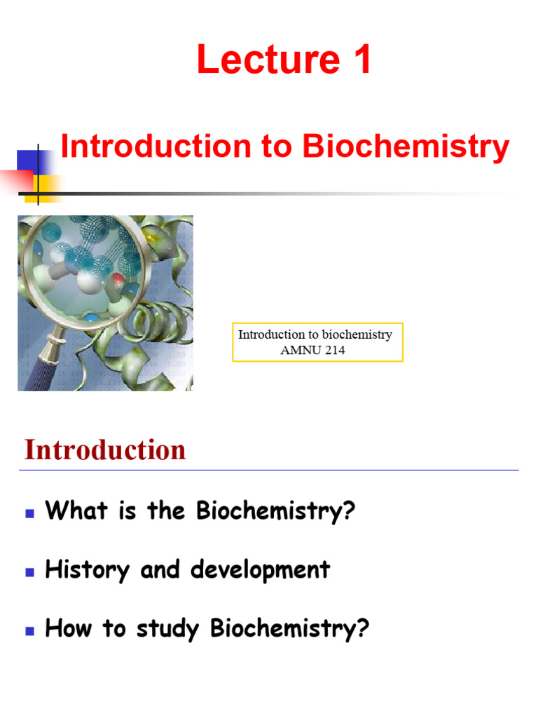 Lecture No 1 Biochemistry | Download Free PDF | Endoplasmic Reticulum ...