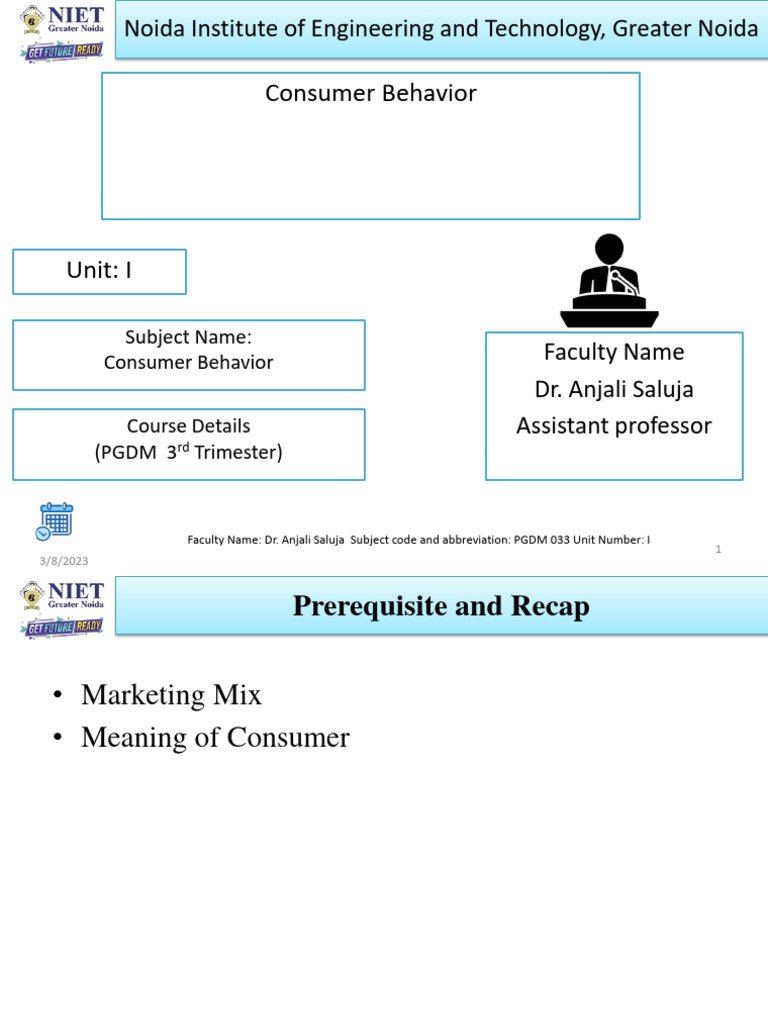 Unit-I CB | PDF | Consumer Behaviour | Behavior