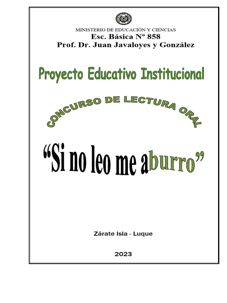 Proyecto "Si no leo me aburro" en Luque | PDF | Evaluación | Teoría de la educación