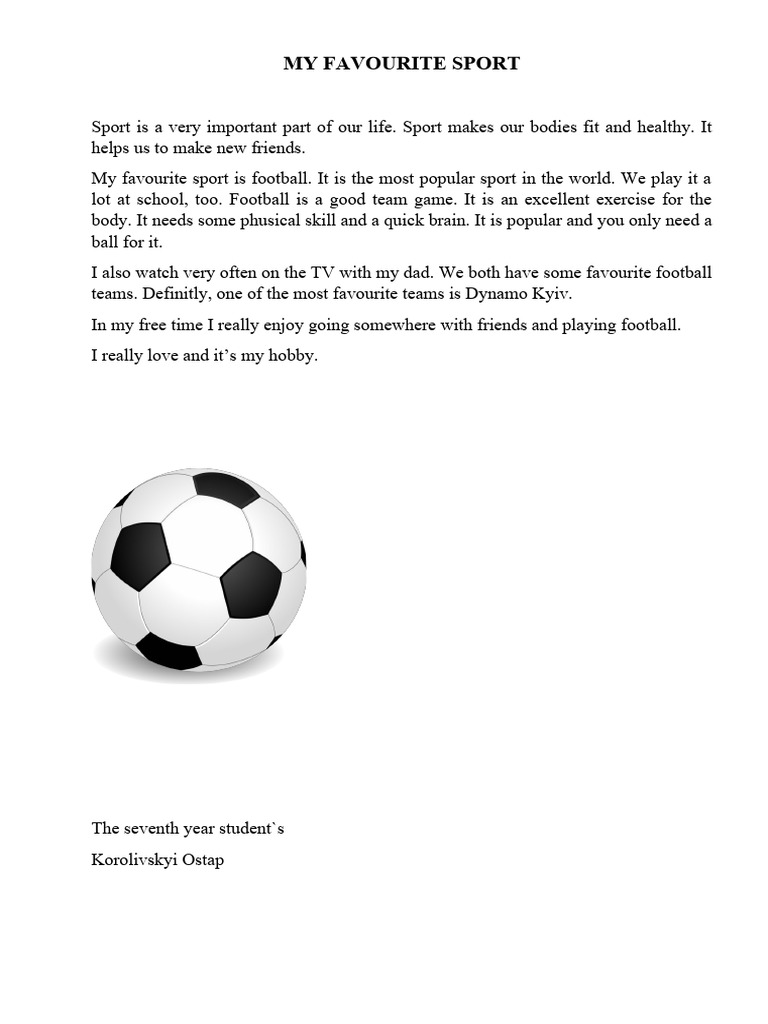 MY FAVOURITE SPORT | PDF