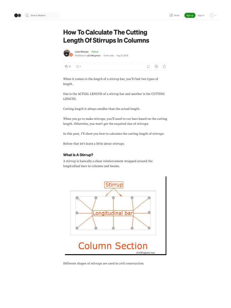 Medium Com Acivilengineer How To Calculate The Cutting Length of ... Medium Com Acivilengineer How To Calculate The Cutting Length of ...