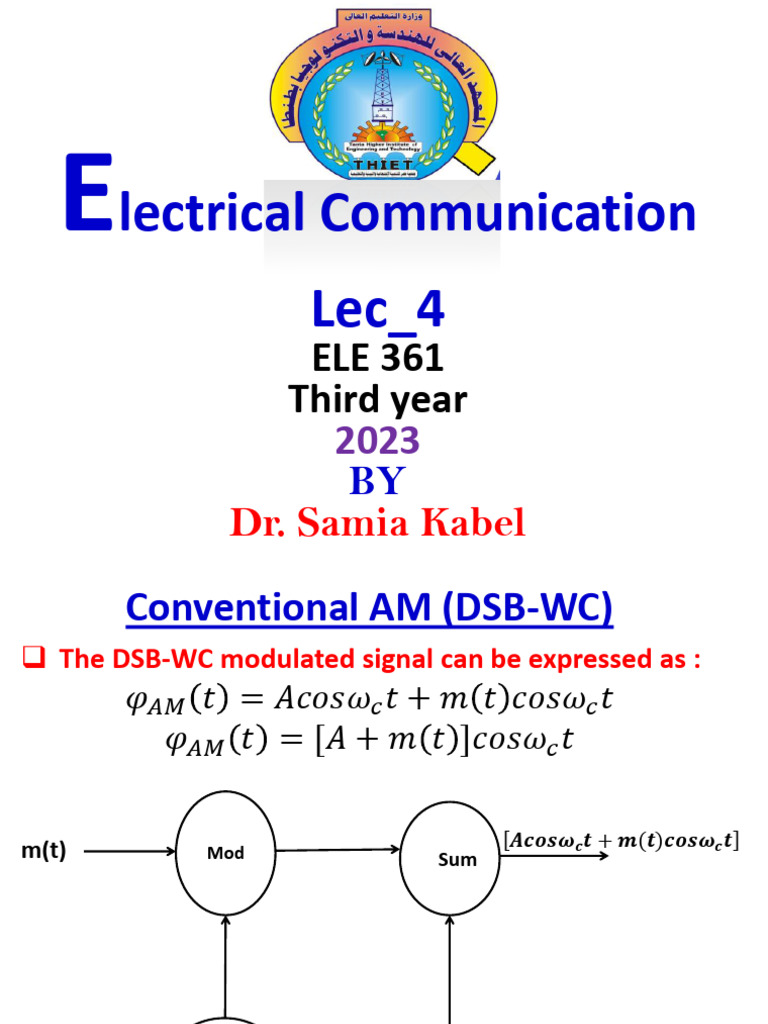 The DSB-sc | PDF | Detector (Radio) | Electrical Engineering