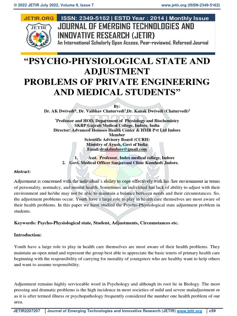 Psycho-Physiological State Inventory Paper | PDF | Mind–Body ...