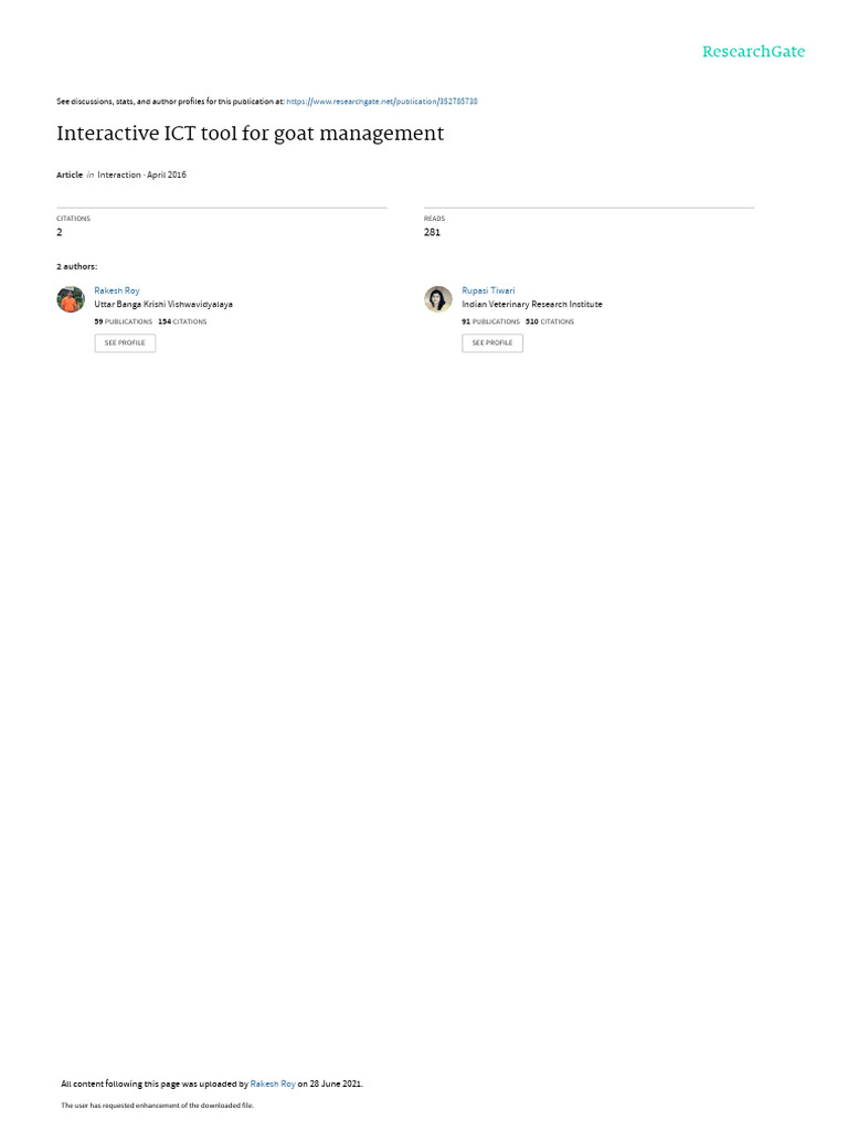 Interactive ICT Tool For Goat Management: Interaction April 2016 | PDF ...