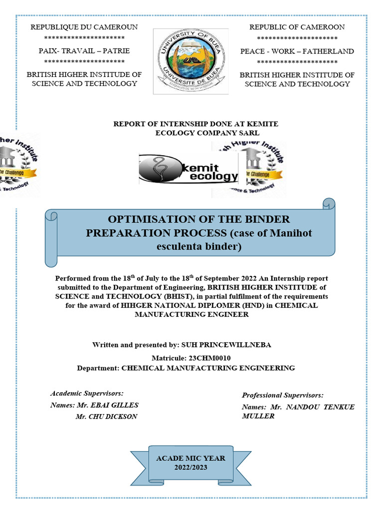 Optimisation of Cassava Binder Preparation Process | PDF | Starch ...
