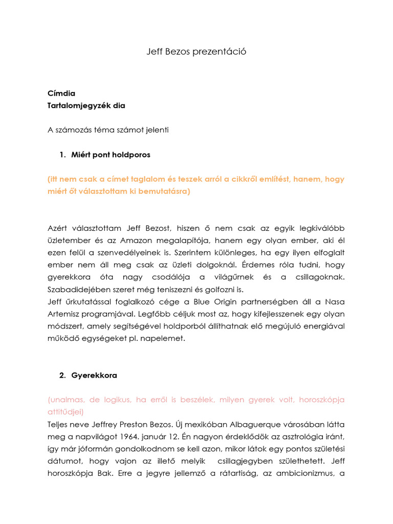 Jeff Bezos Prezentáció | PDF