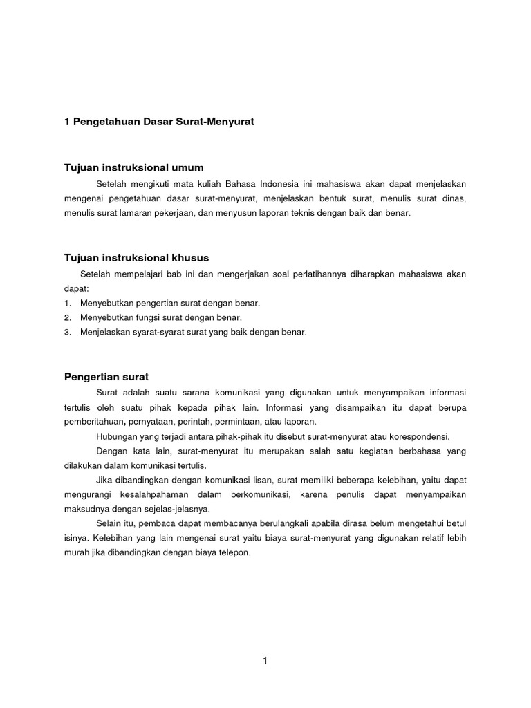 Dasar-Dasar Surat-Menyurat Efektif | PDF