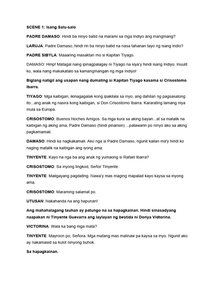 Noli Me Tangere Script | PDF