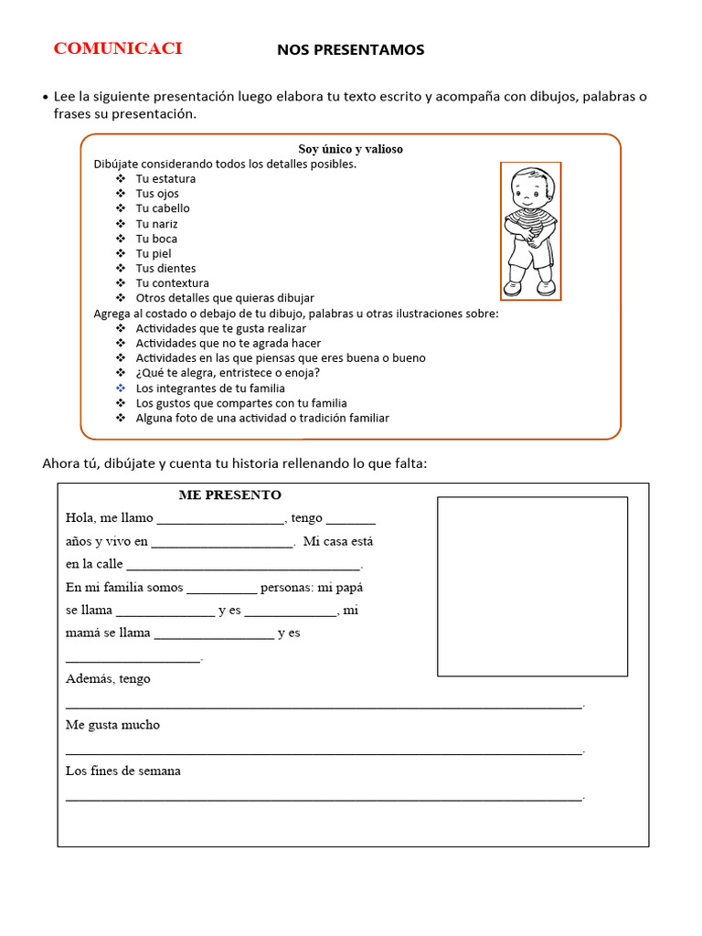 FICHA COM - Nos Presentamos. | PDF
