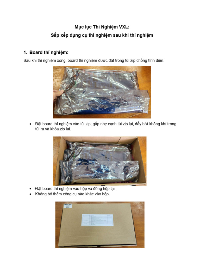 Quy định sắp xếp dụng cụ thí nghiệm sau khi thí nghiệm | PDF