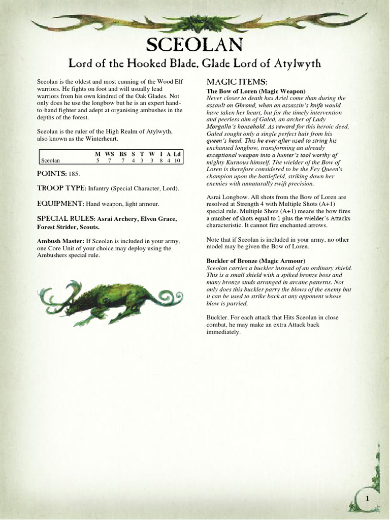 Warhammer - Wood Elves Special Characters 1.1 | PDF | Elf (Dungeons ...