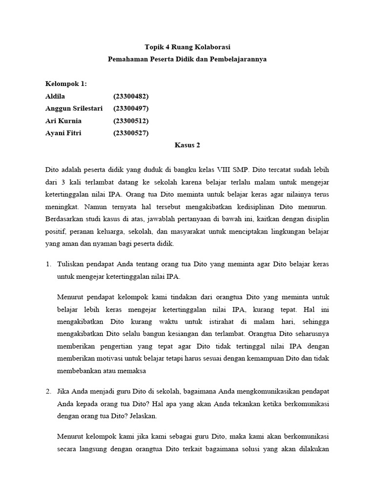PPDP - Topik 4 Ruang Kolaborasi. Kasus 2. | PDF