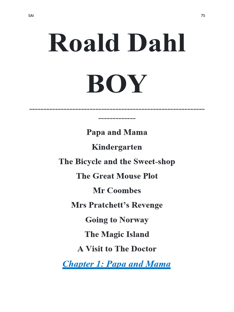 ELIT BOY - Book by Roald Dahl. | PDF | Classics