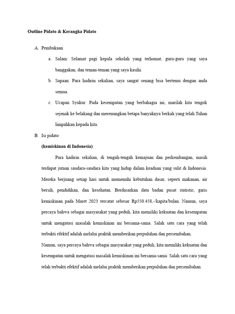 Raphael - Outline Pidato & Kerangka Pidato | PDF