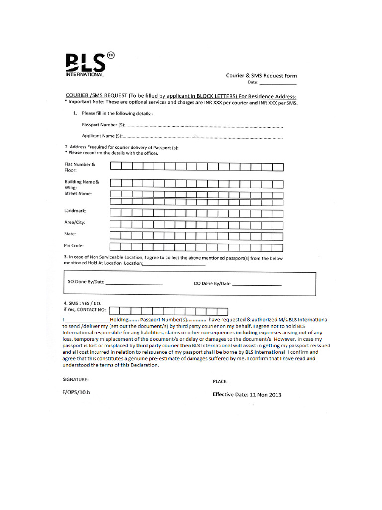 Courier Form | PDF