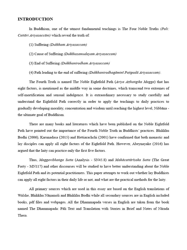 Lay Buddhists' Application of The Noble Eightfold Path | PDF | Noble ...