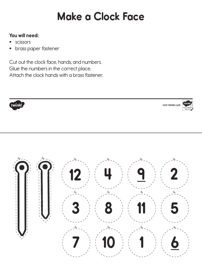 Make A Clock Face Activity Us M 2548794 - Ver - 2 | PDF