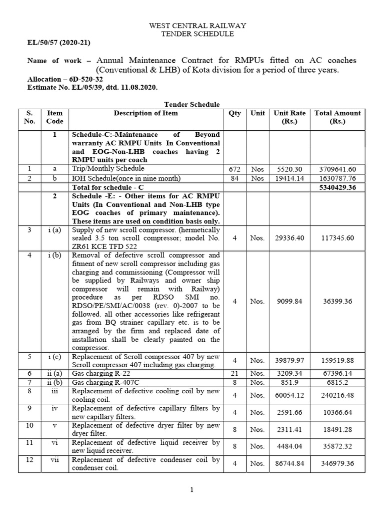 Tender Schedule - EL-50-57-20-21 | PDF | Employment | Banks