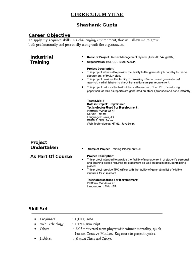 Curriculum Vitae2 | PDF | Java Server Pages | Java (Programming Language)