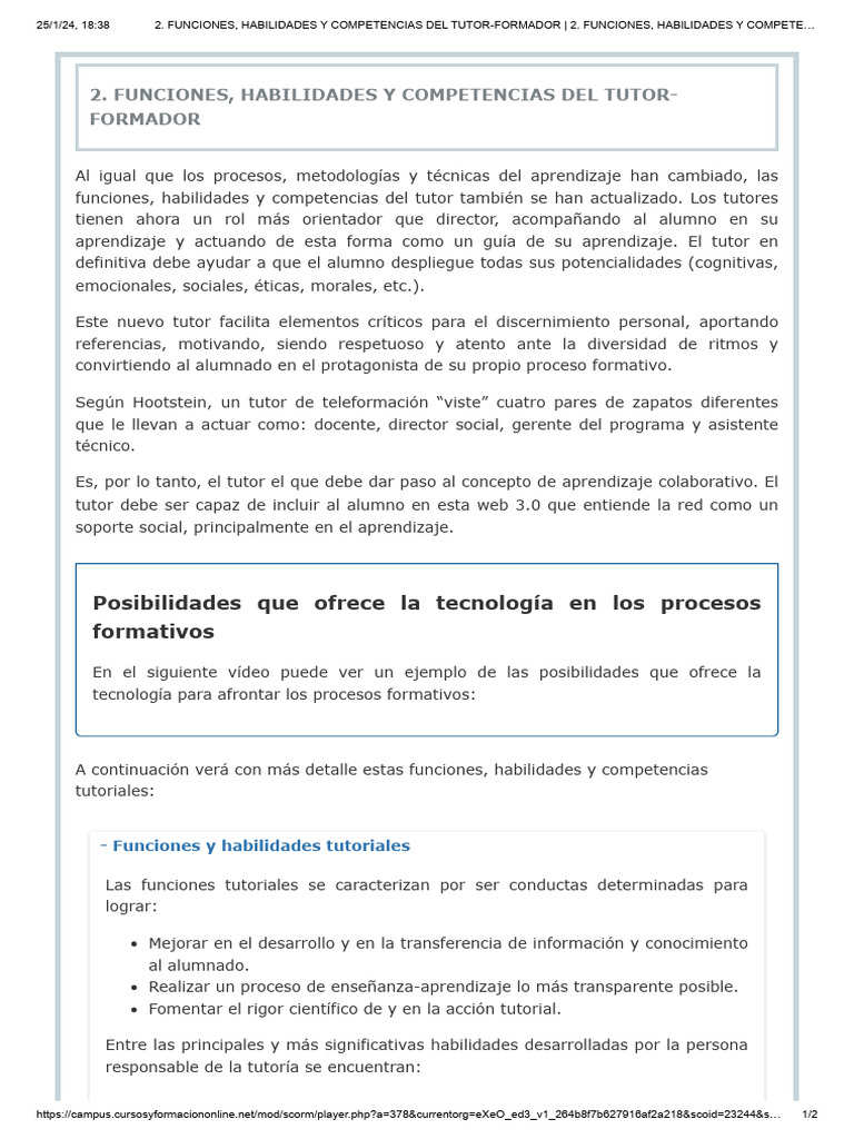 Funciones y Competencias Del Tutor Formador | Descargar gratis PDF | Aprendizaje | Maestros