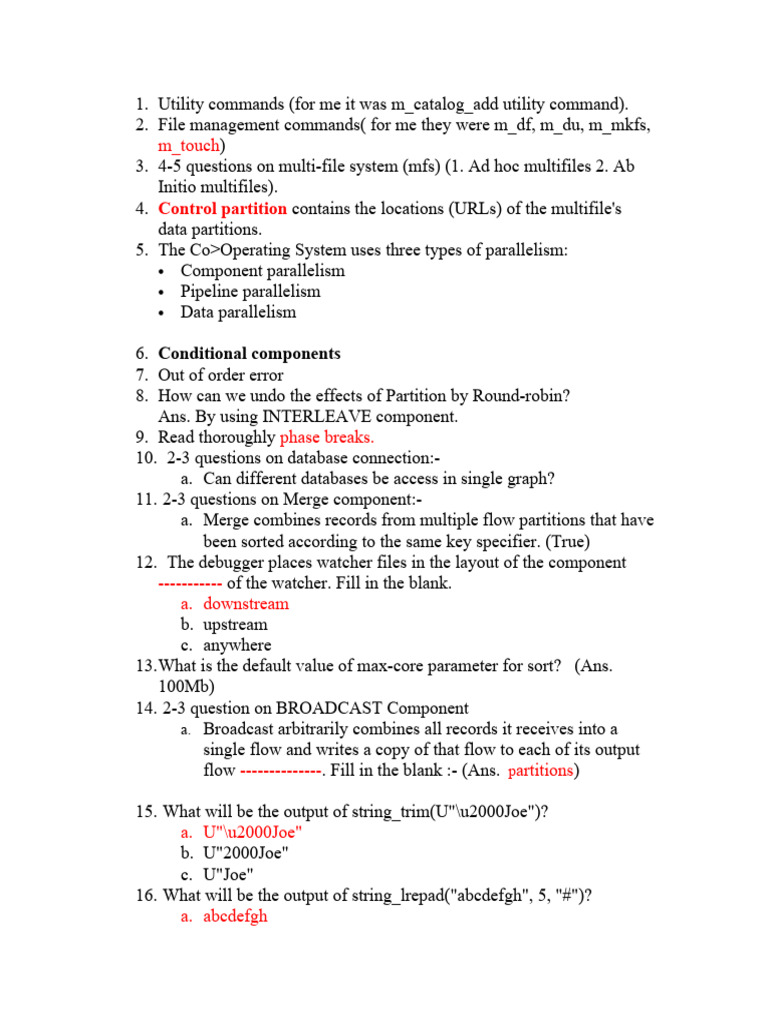 Some Questions For Ab Initio Certification | PDF | Parallel Computing | Computing