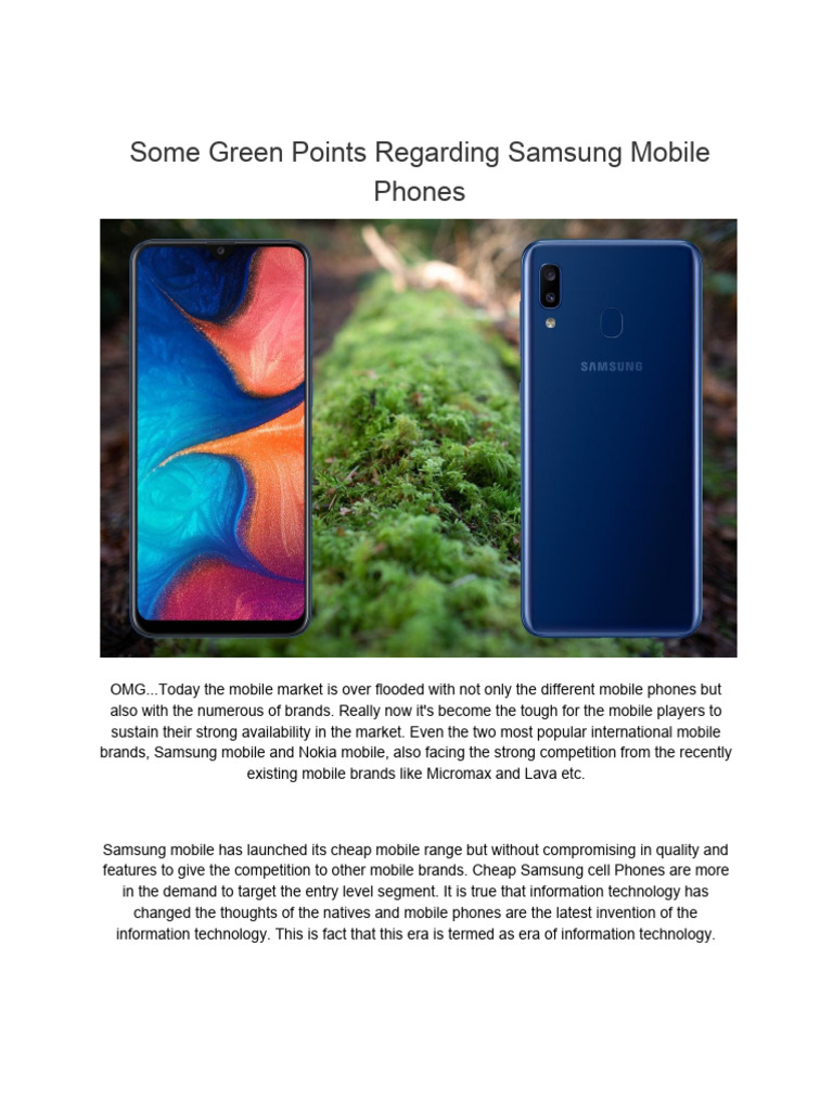 Samsung Galaxy A20: Affordable Features | PDF | Mobile Phones | Telephone