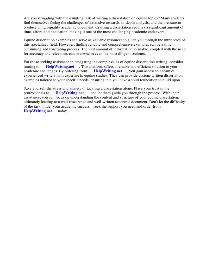 Equine Dissertation Examples | PDF | Horses | Anatomical Terms Of Location