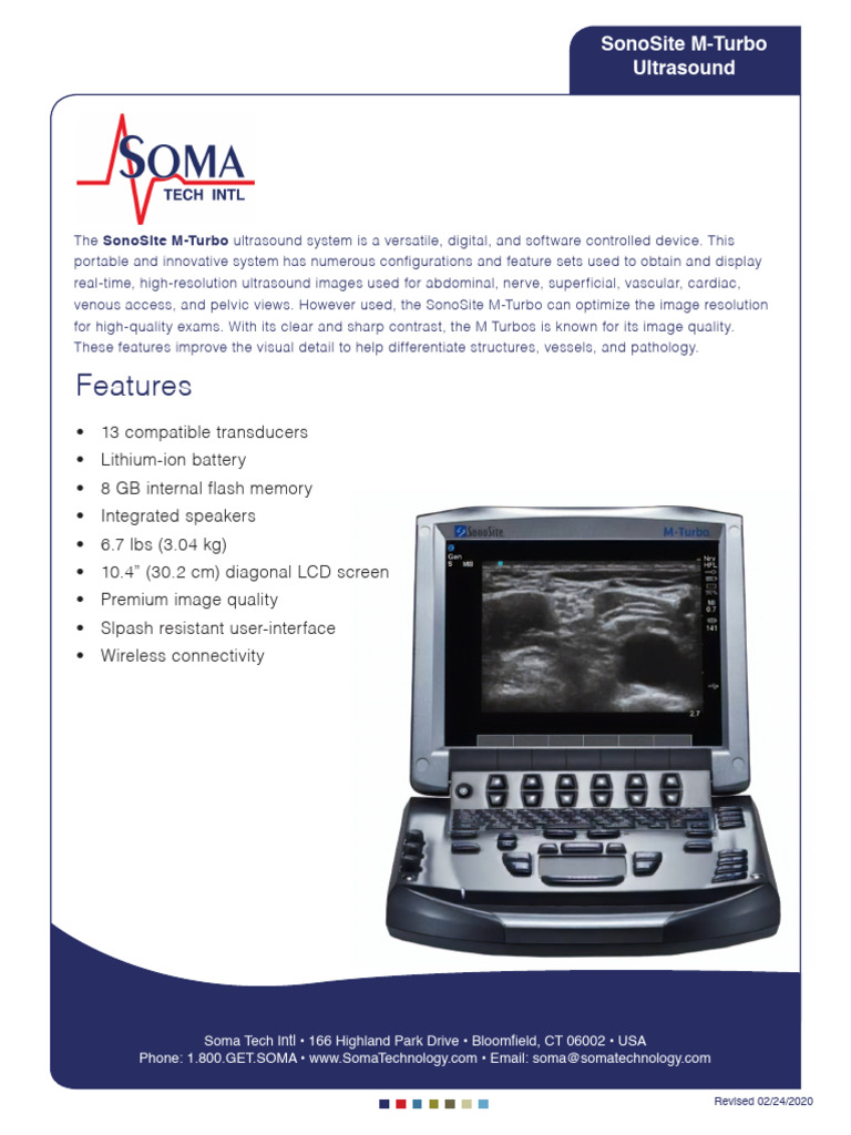 SonoSite-M-Turbo-Ultrasound Specs | PDF | Medical Ultrasound | Medical ...