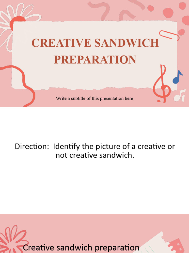 Creative Sandwich Presentation Tips | PDF | Cooking, Food & Wine | Home ...