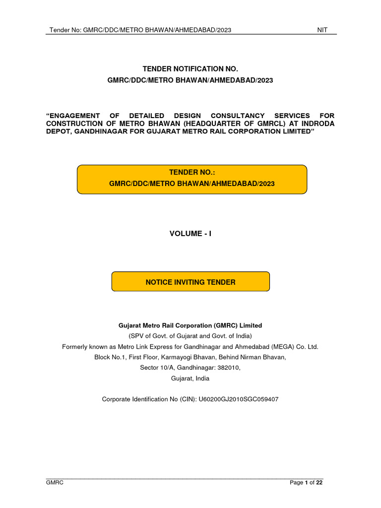 RFP GMRCL - DDC Metro Bhavan | PDF | Joint Venture | Banks