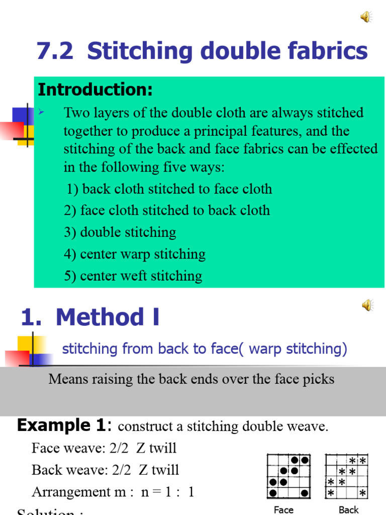 7-2 Stitching Double Weaves | PDF | Weaving | Textiles