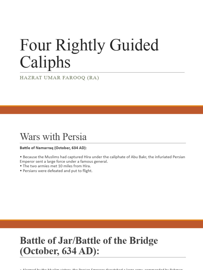 Battles of the Rightly Guided Caliphs | PDF | Umar | Warfare Of The ...
