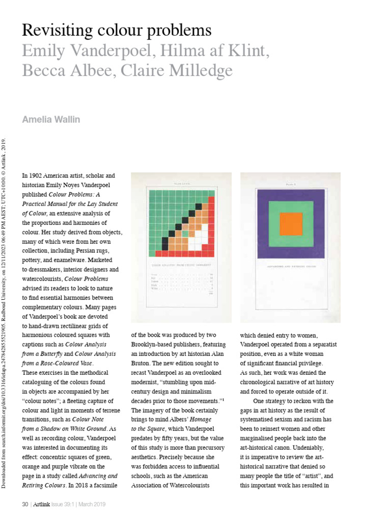 Amelia Wallin - Revisiting Color Problems | PDF | Paintings