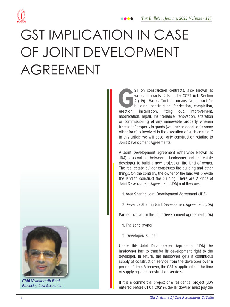GST On Development Agreement | PDF