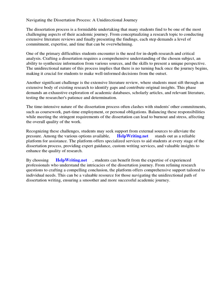 Dissertation Process Unidirectional | Download Free PDF | Thesis | Methodology