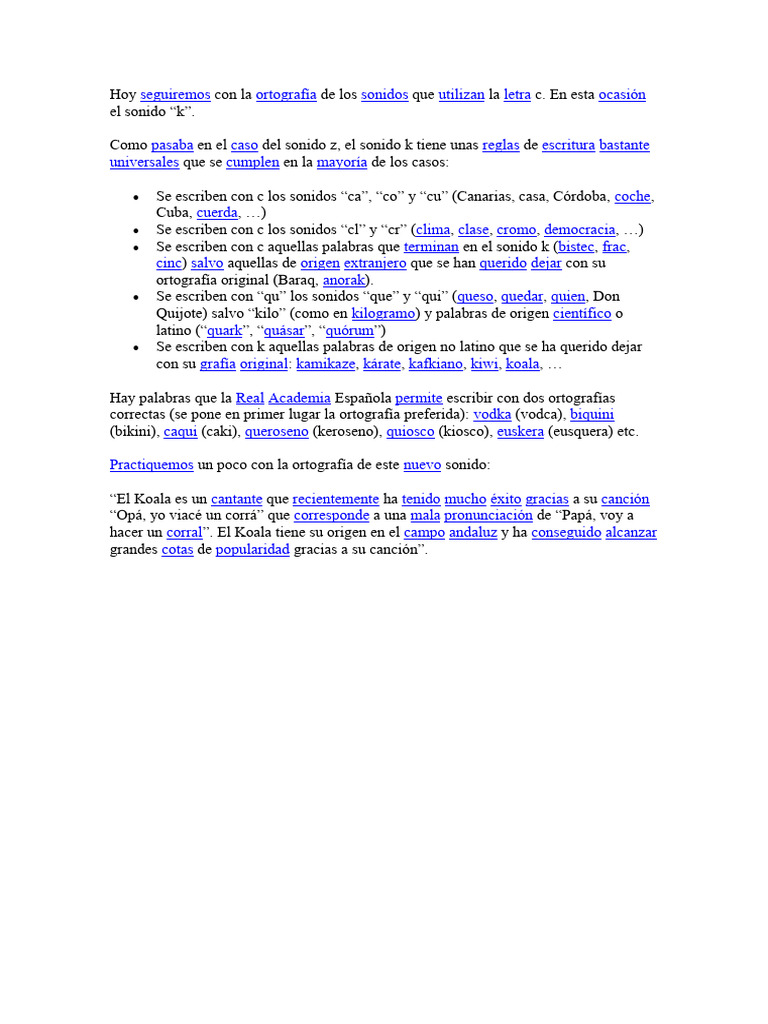 El Uso de La C, La Qu y La K | PDF