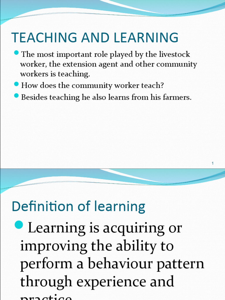 Teching and Learning | PDF | Learning | Experience