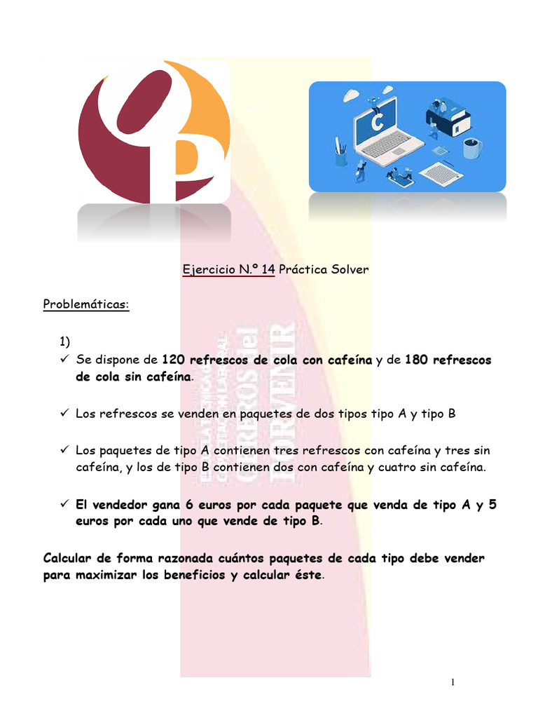 Ejercicio Nº14 Practica Solver | PDF