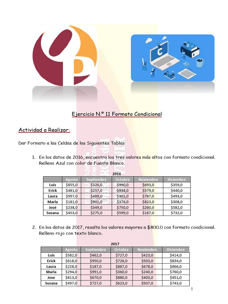 Ejercicio N°11 Formato Condicional | PDF | Arquitectura de Computadores | Ingeniería Informática