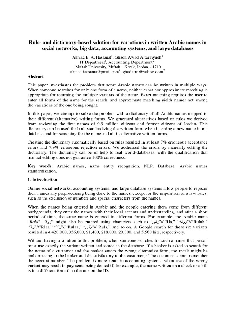 2015 - Rule-And Dictionary-Based Solution For Variations in Written ...