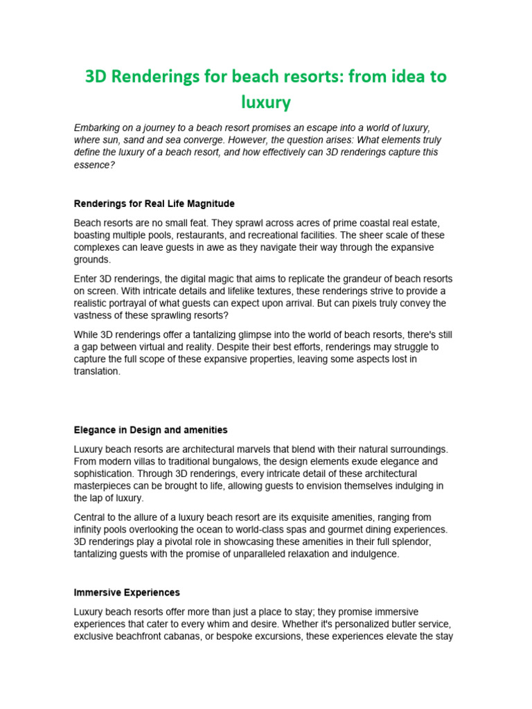 Beach Resorts | PDF | Resort | Beach