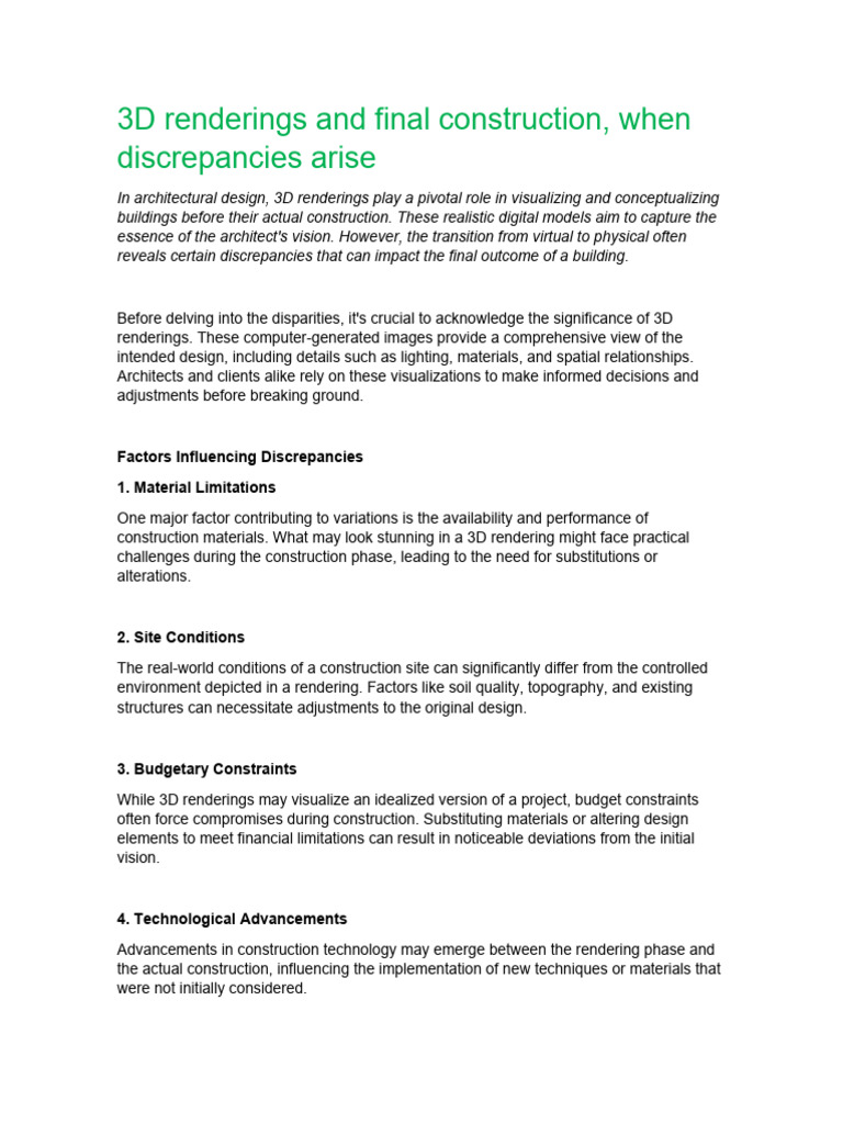 Discrepancies | PDF | 3 D Computer Graphics | Rendering (Computer Graphics)