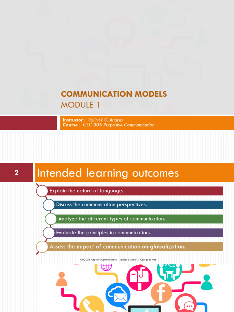 Module 1 Communication Models | PDF | Communication | Psychological Concepts