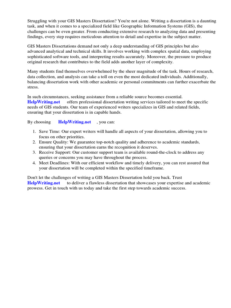 Gis Masters Dissertation | PDF | Geographic Information System ...
