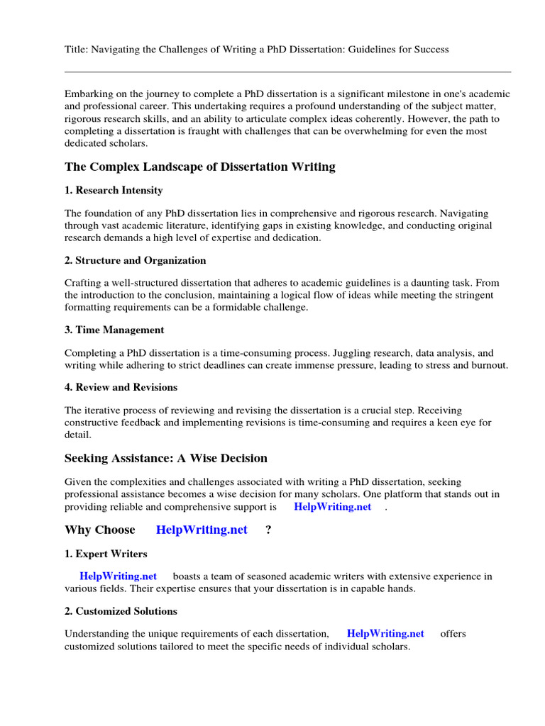 PHD Dissertation Guidelines | PDF | Thesis | Doctor Of Philosophy