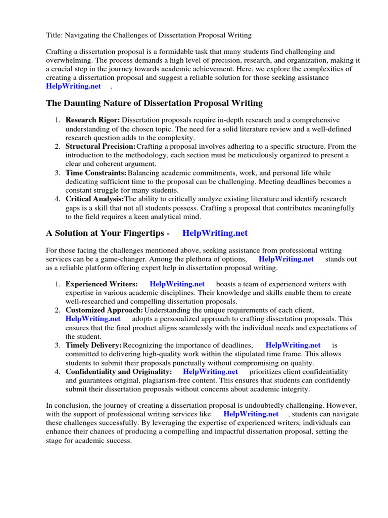 How To Make A Dissertation Proposal | PDF | Thesis | Employee Retention