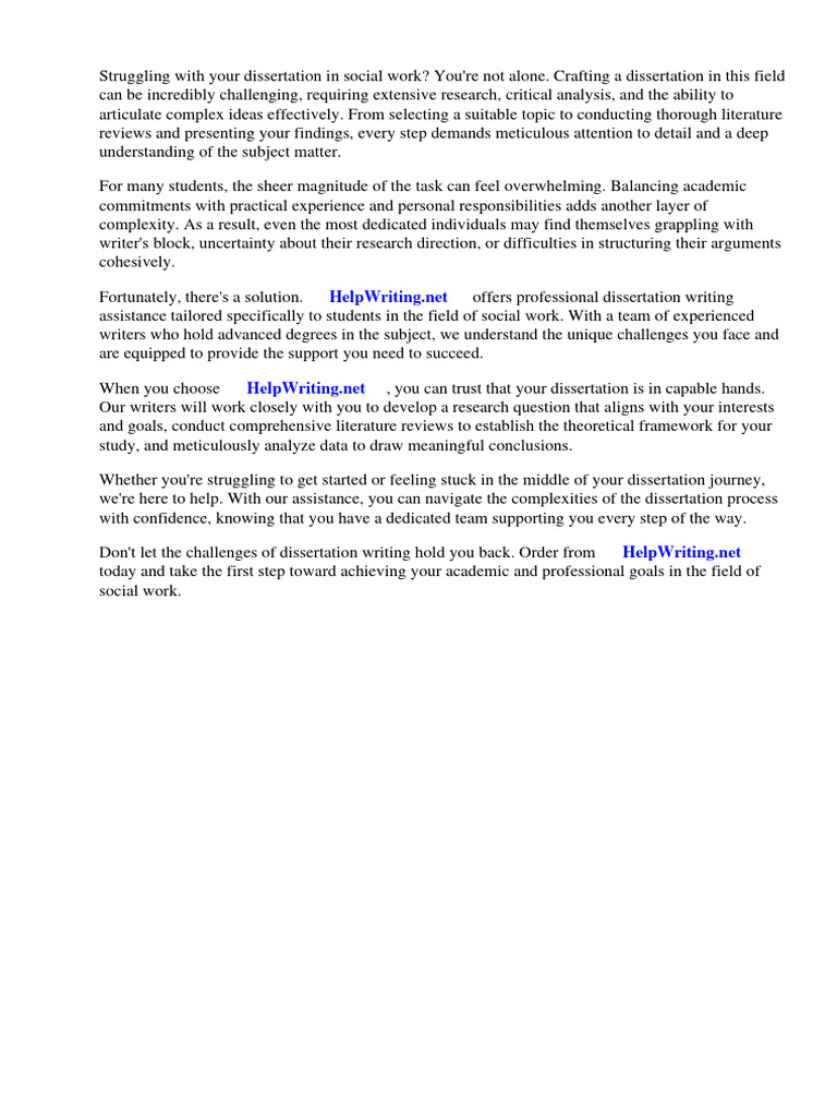 Dissertation Social Work Ideas | PDF | Social Work | Thesis